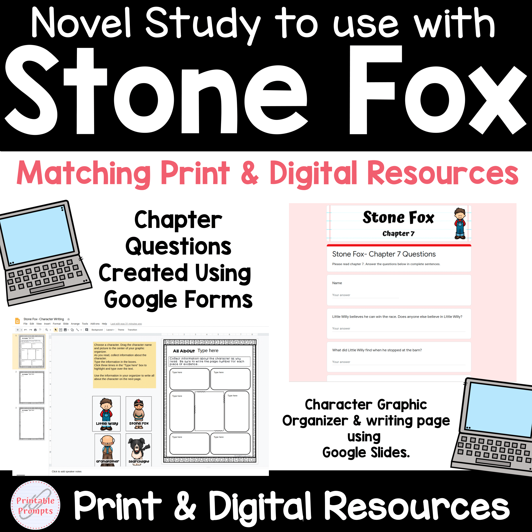 Stone Fox Novel Study - Digital Component for Distance Learning