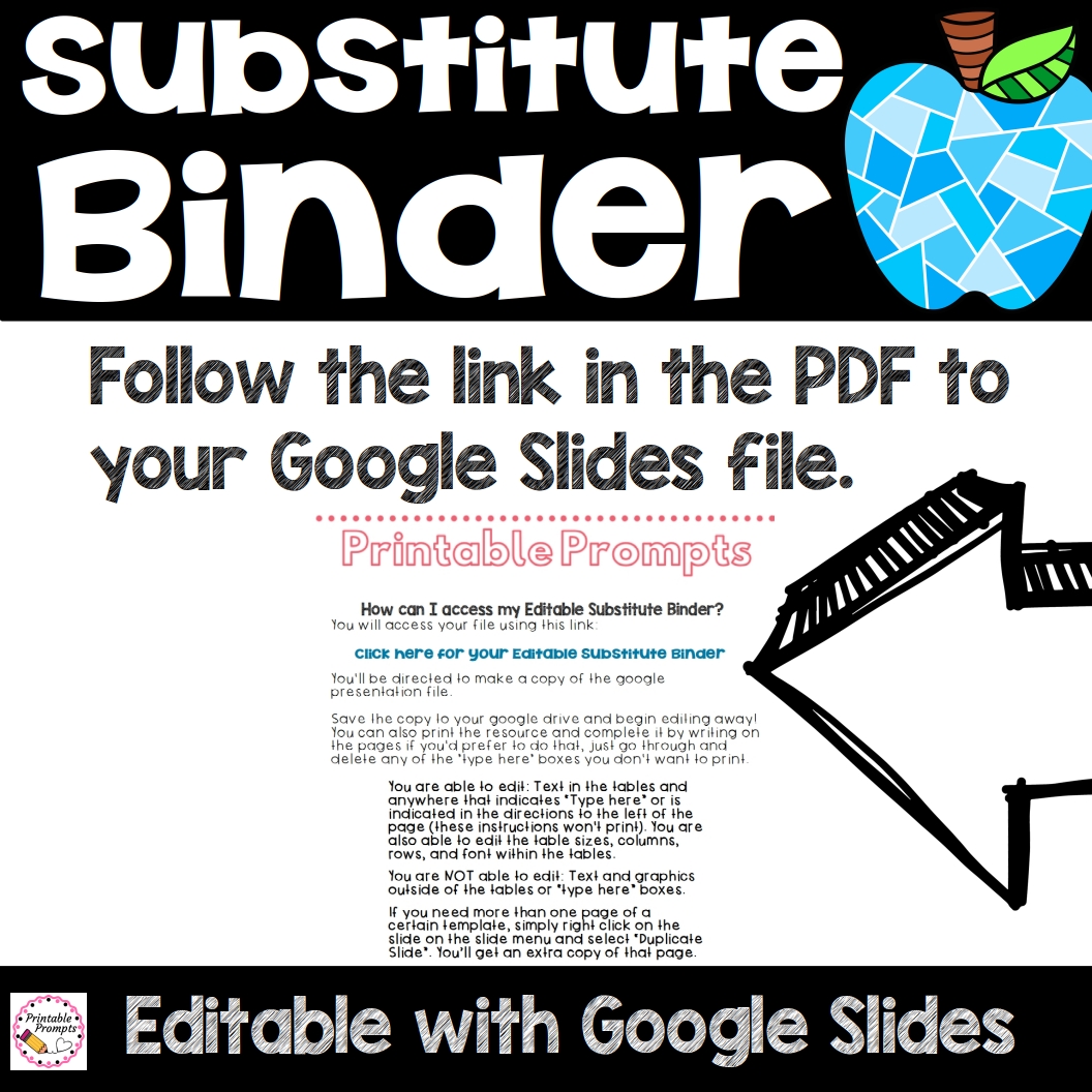 Substitute Binder Templates Editable